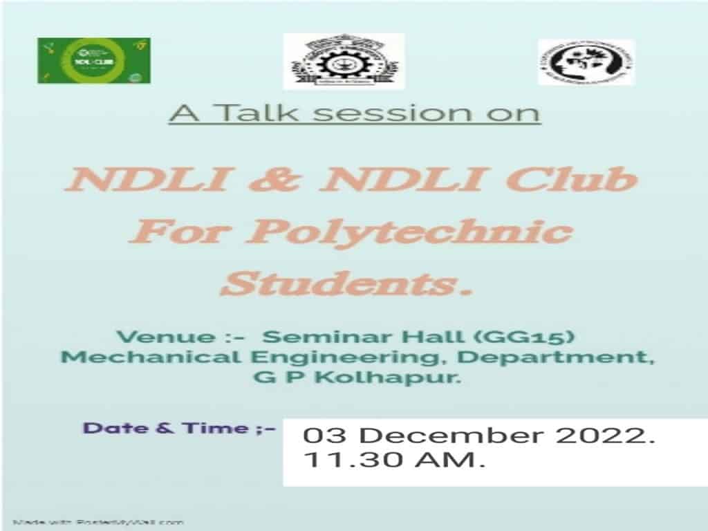 NDLI CLUB – Government Polytechnic Kolhapur
